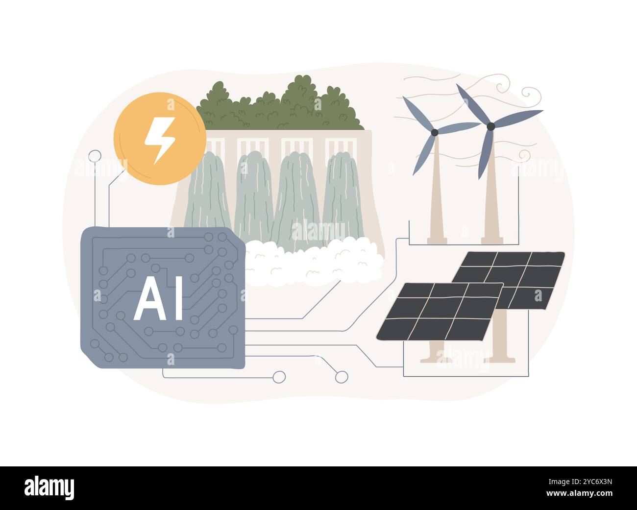 Ai Based Renewable Energy Forecasting Abstract Concept Vector