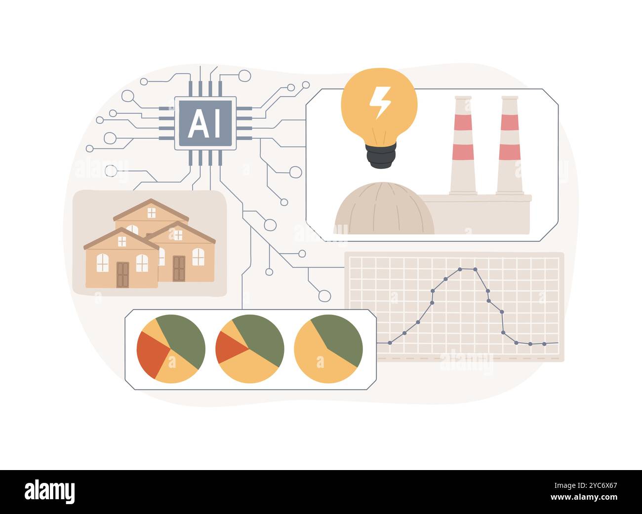 AI-Supported Demand Response abstract concept vector illustration Stock ...