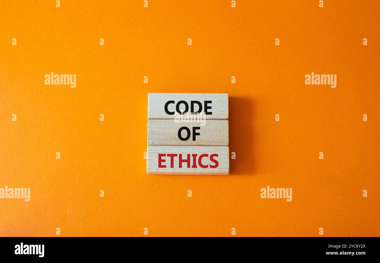 Code of ethics symbol. Concept words Code of ethics on wooden blocks ...