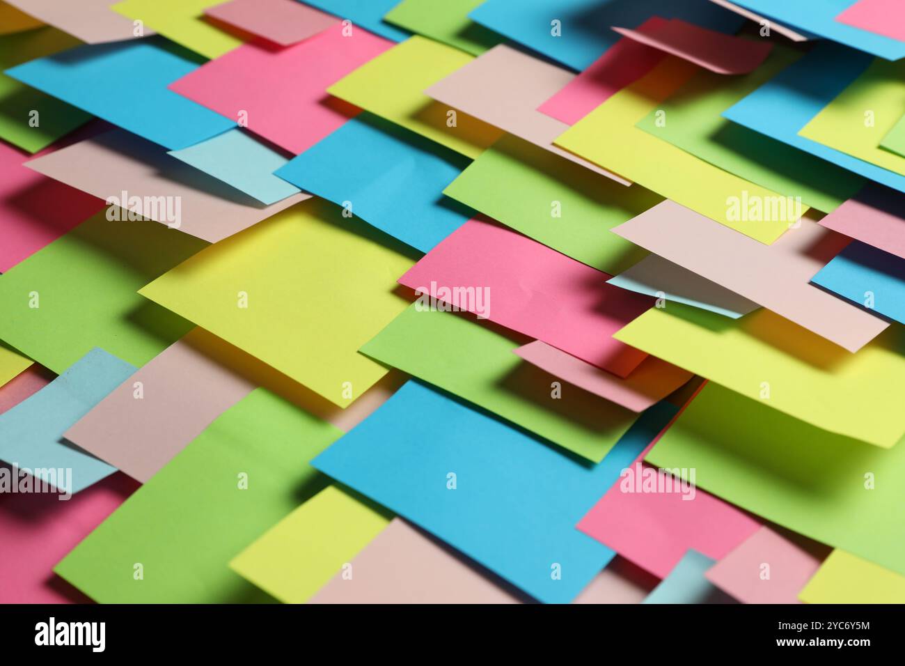 Colorful paper notes as background, closeup view Stock Photo - Alamy
