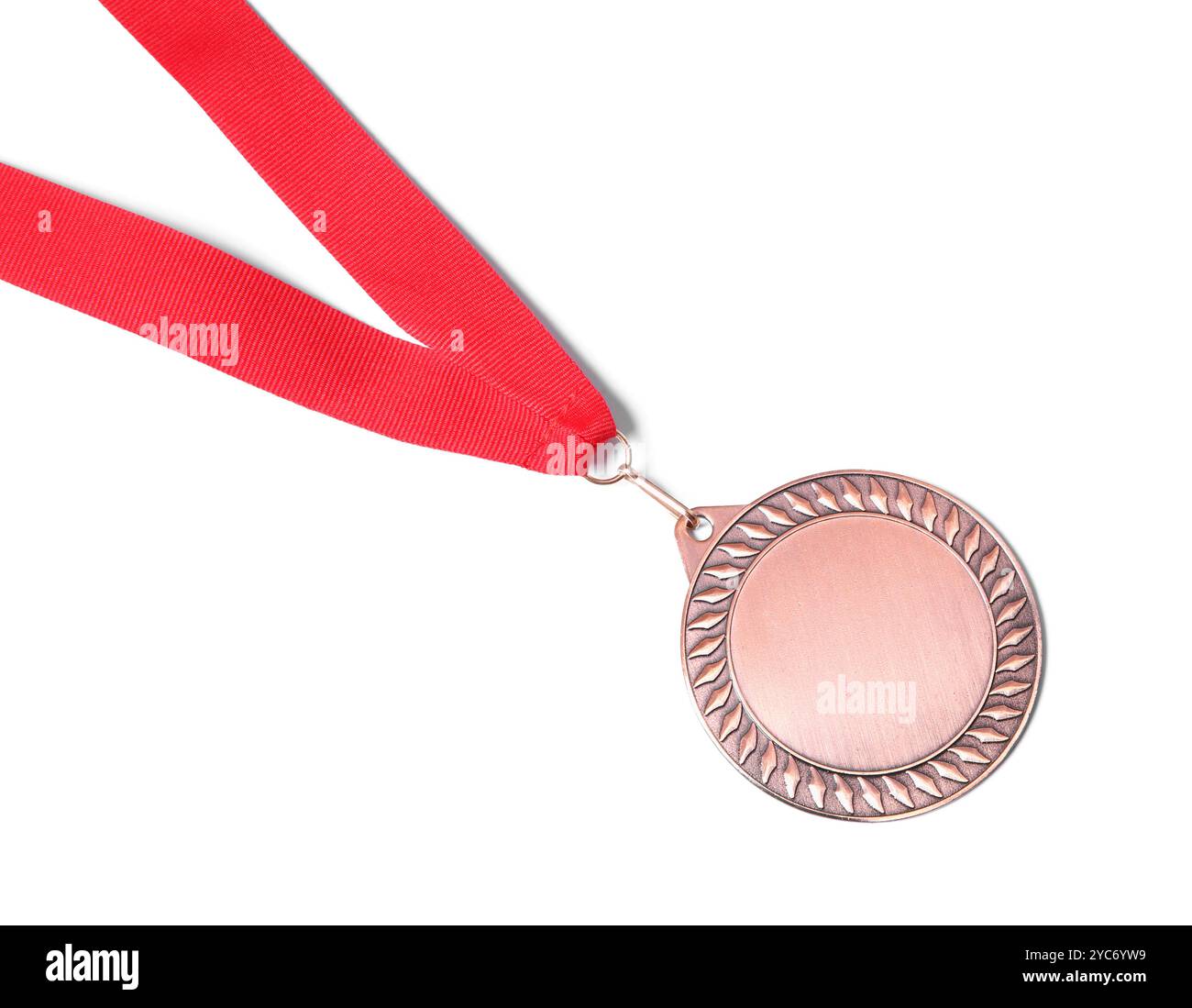 One bronze medal isolated on white, top view Stock Photo - Alamy