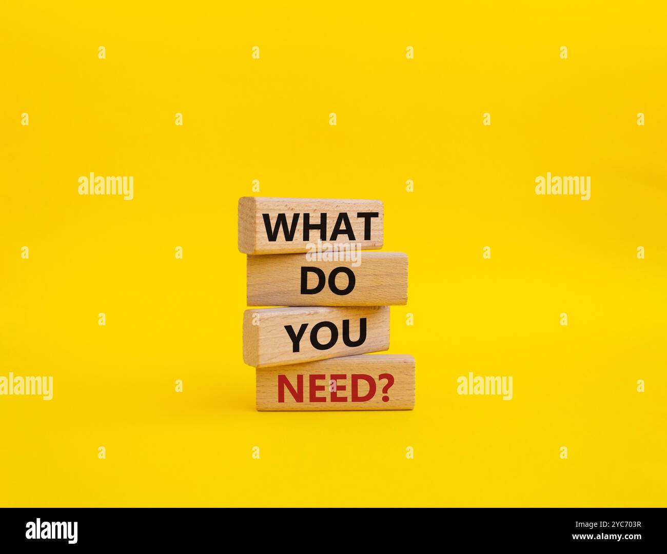 What do you need symbol. Wooden blocks with words What do you need ...
