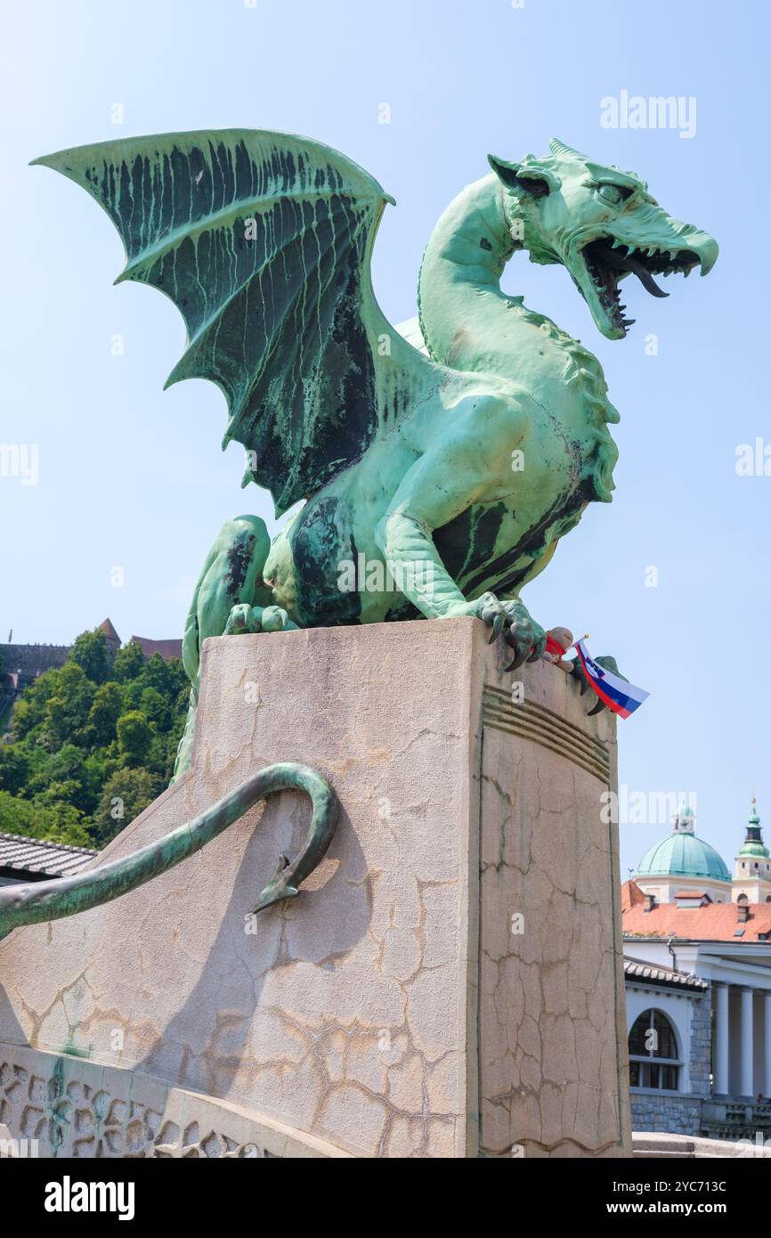 The stone dragon on the bridges of Ljubljana is a reminder that it is ...