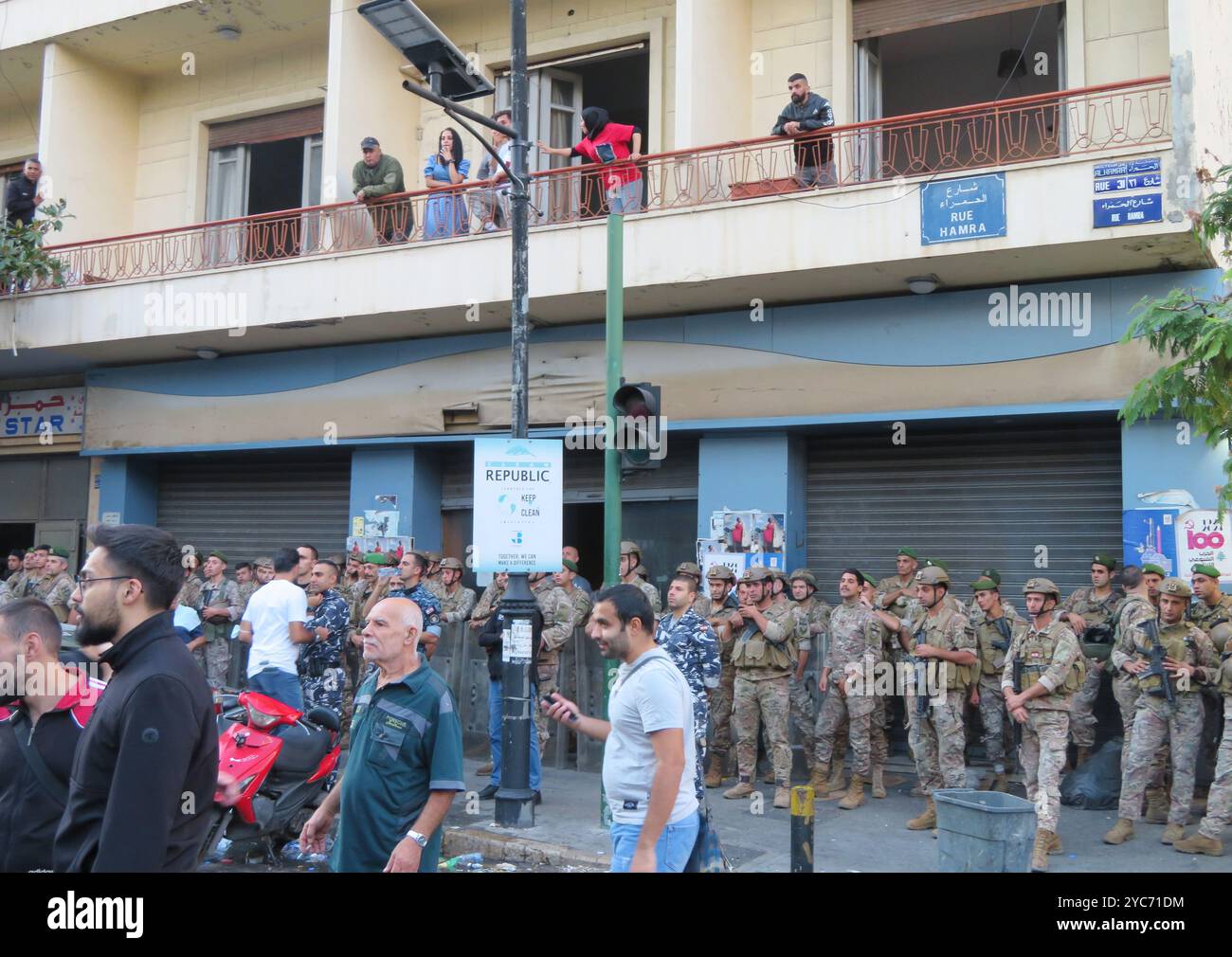 Beirut, Lebanon. 21st Oct, 2024. Protests against the eviction of ...