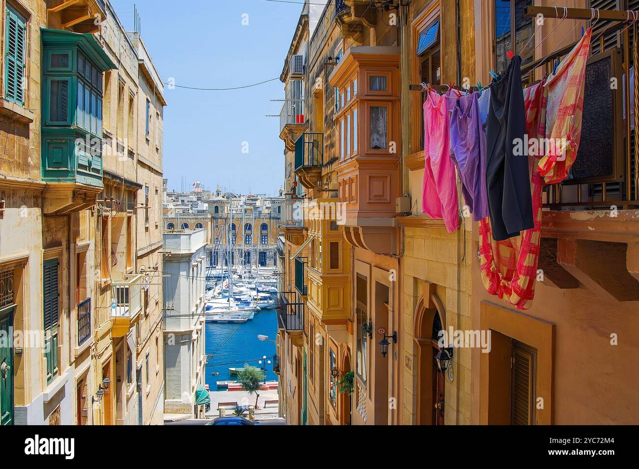 Archipelago Maltese - Malta Senglea Balconies in the town centre Stock ...
