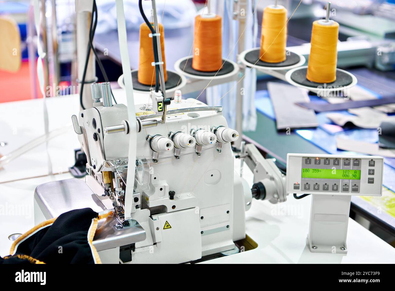 Spools of thread and overcasting four-thread sewing overlock Stock ...