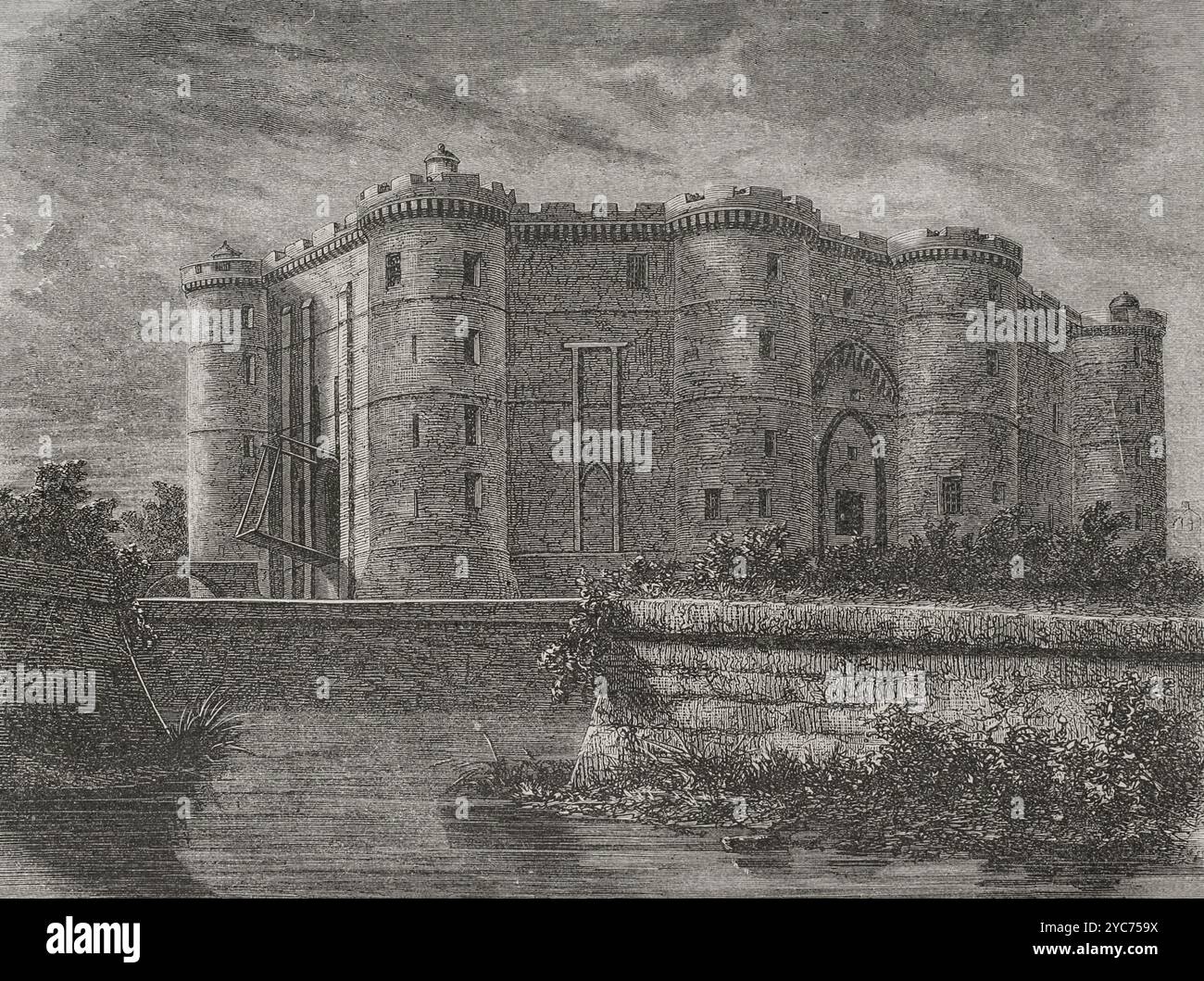 History of France. Paris. The Bastille. Fortress built in 1370 to ...