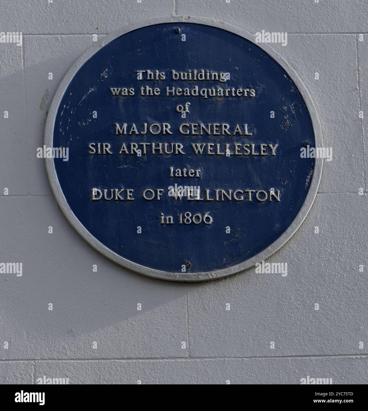 Heritage blue plaque at 54 High Street, Hastings, East Sussex, England, UK - Major General Sir ...