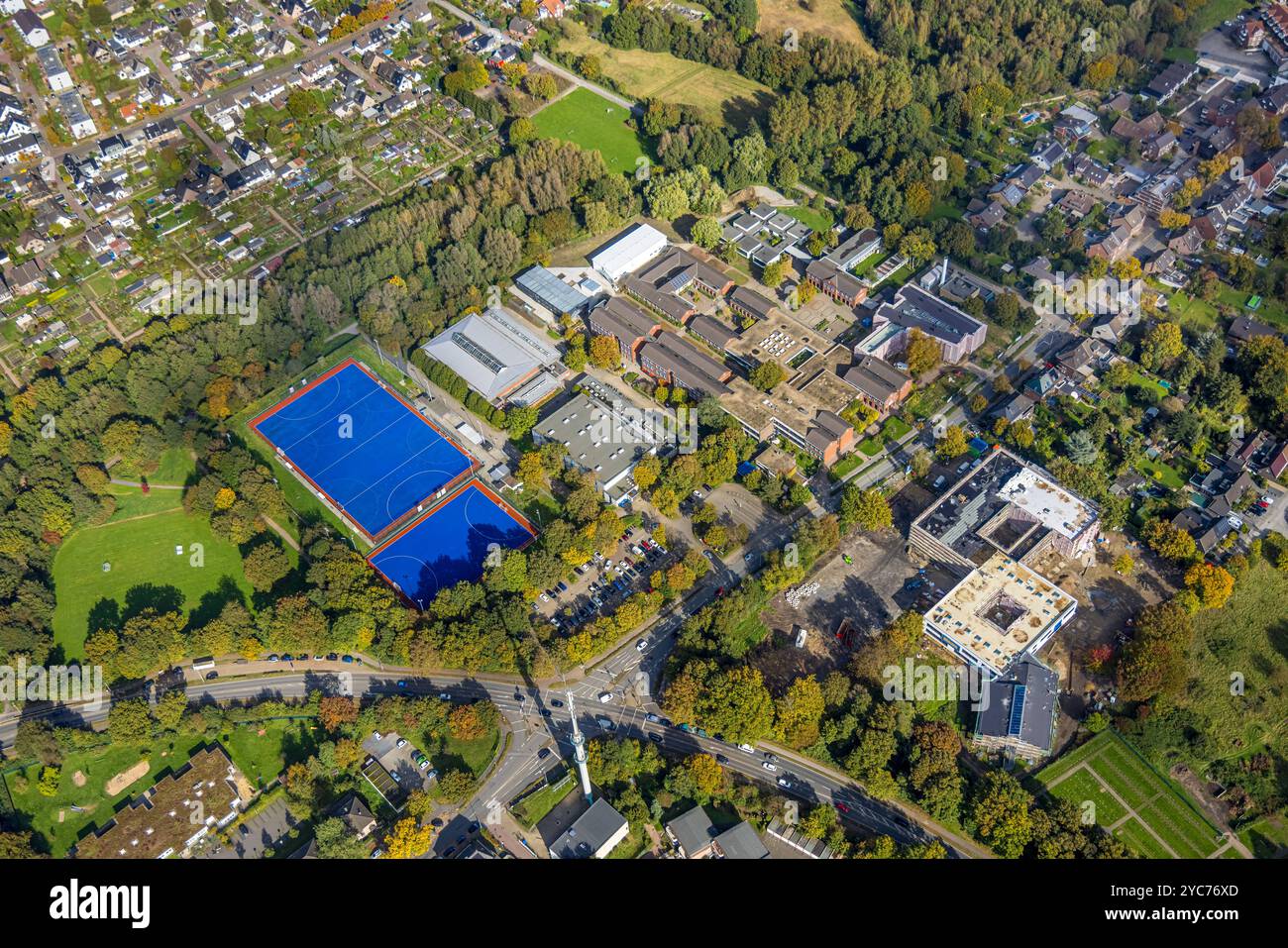 Luftbild, Hiesfeld Schulzentrum mit Gesamtschule, Hauptschule und ...