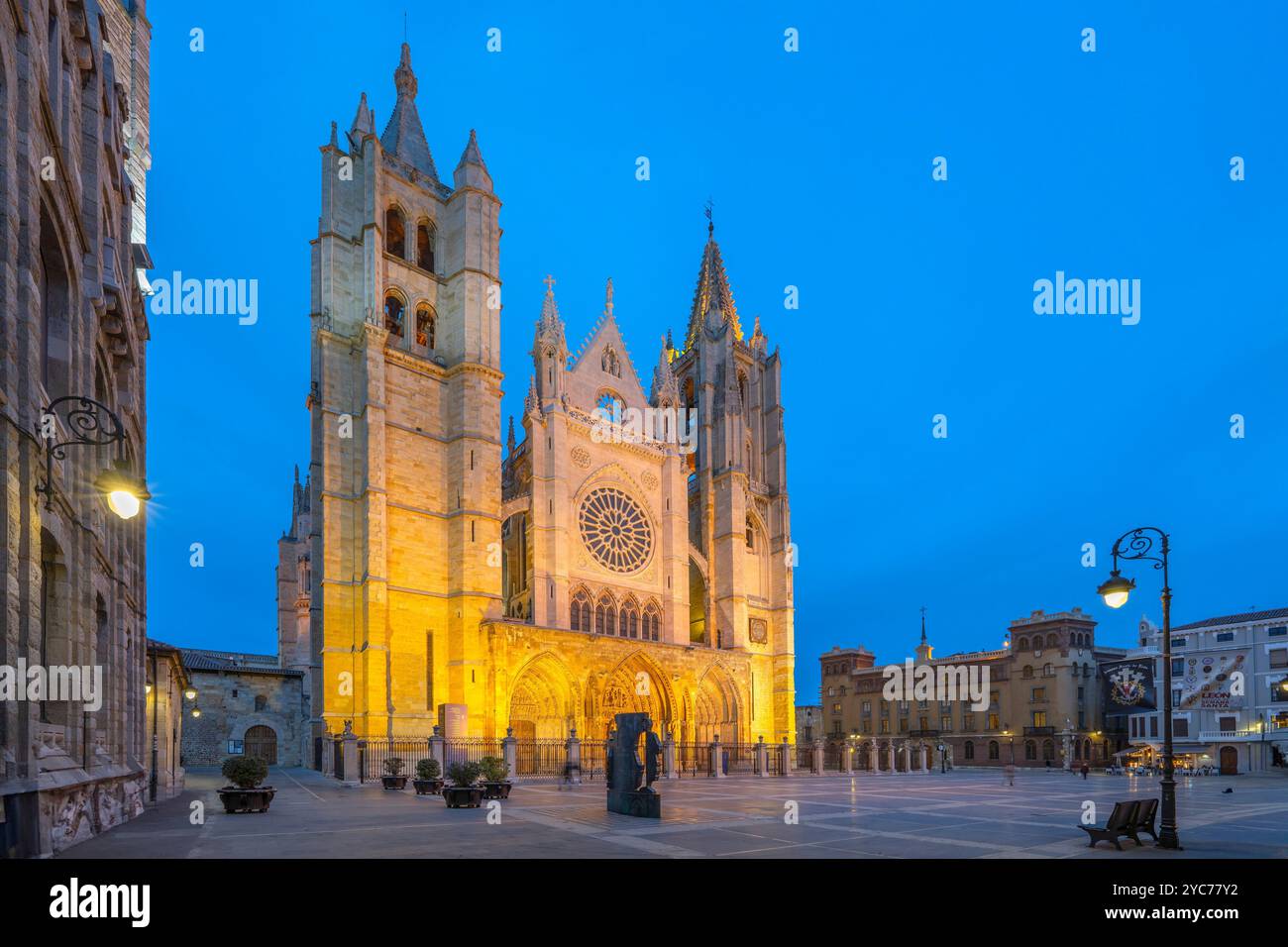Santa María De León Cathedral, León, Castile and León, Spain Stock ...