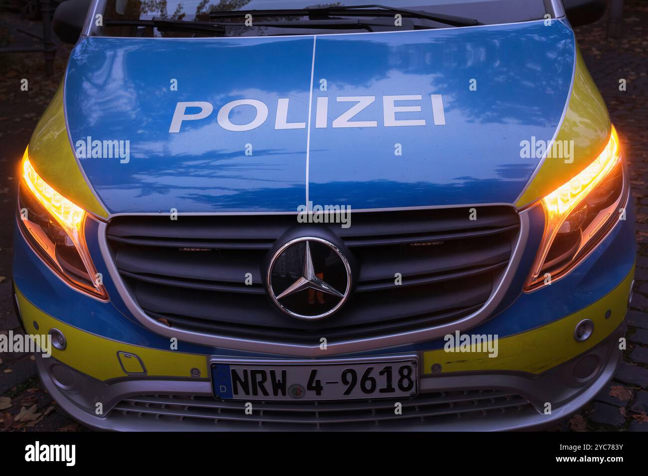 Police car in action in the Nippes district of Cologne Stock Photo - Alamy