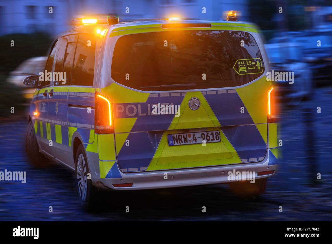 Police car in action in the Nippes district of Cologne Stock Photo - Alamy