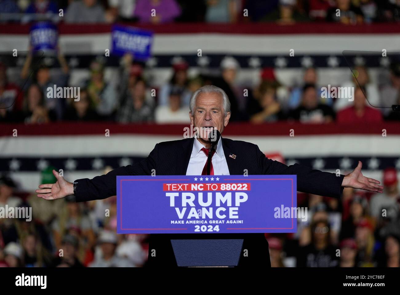 Peter Navarro speaks before Republican presidential nominee former ...