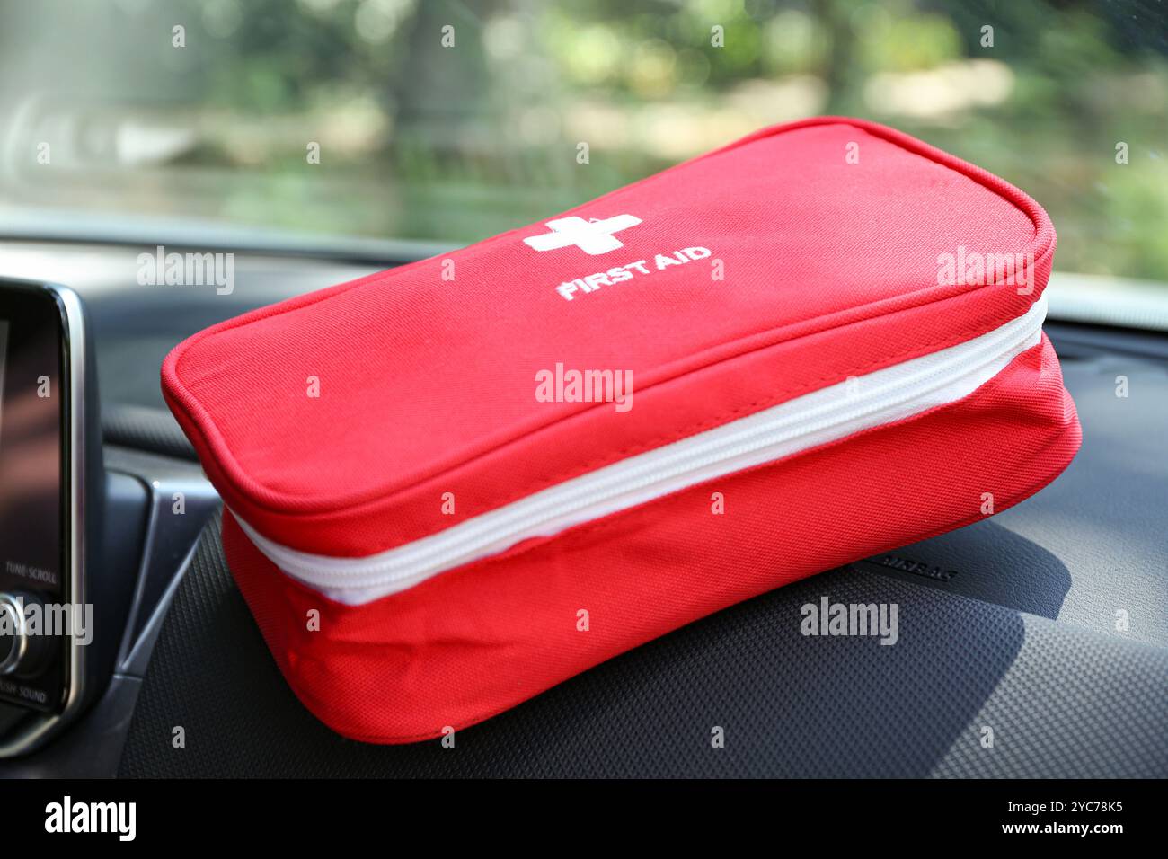 First aid kit in car Stock Photo - Alamy