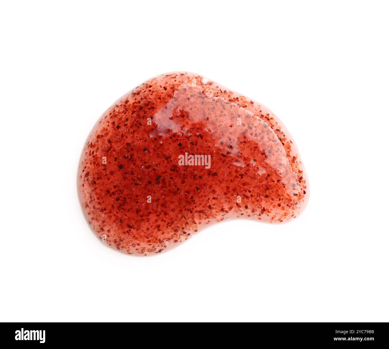 Sample of red body scrub on white background Stock Photo - Alamy