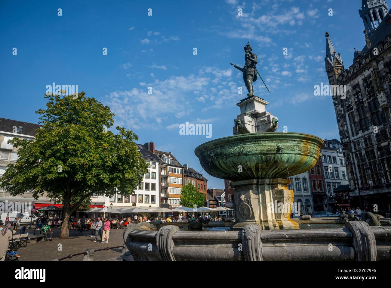 The old market square and an ornate 16th-century fountain, the city's ...