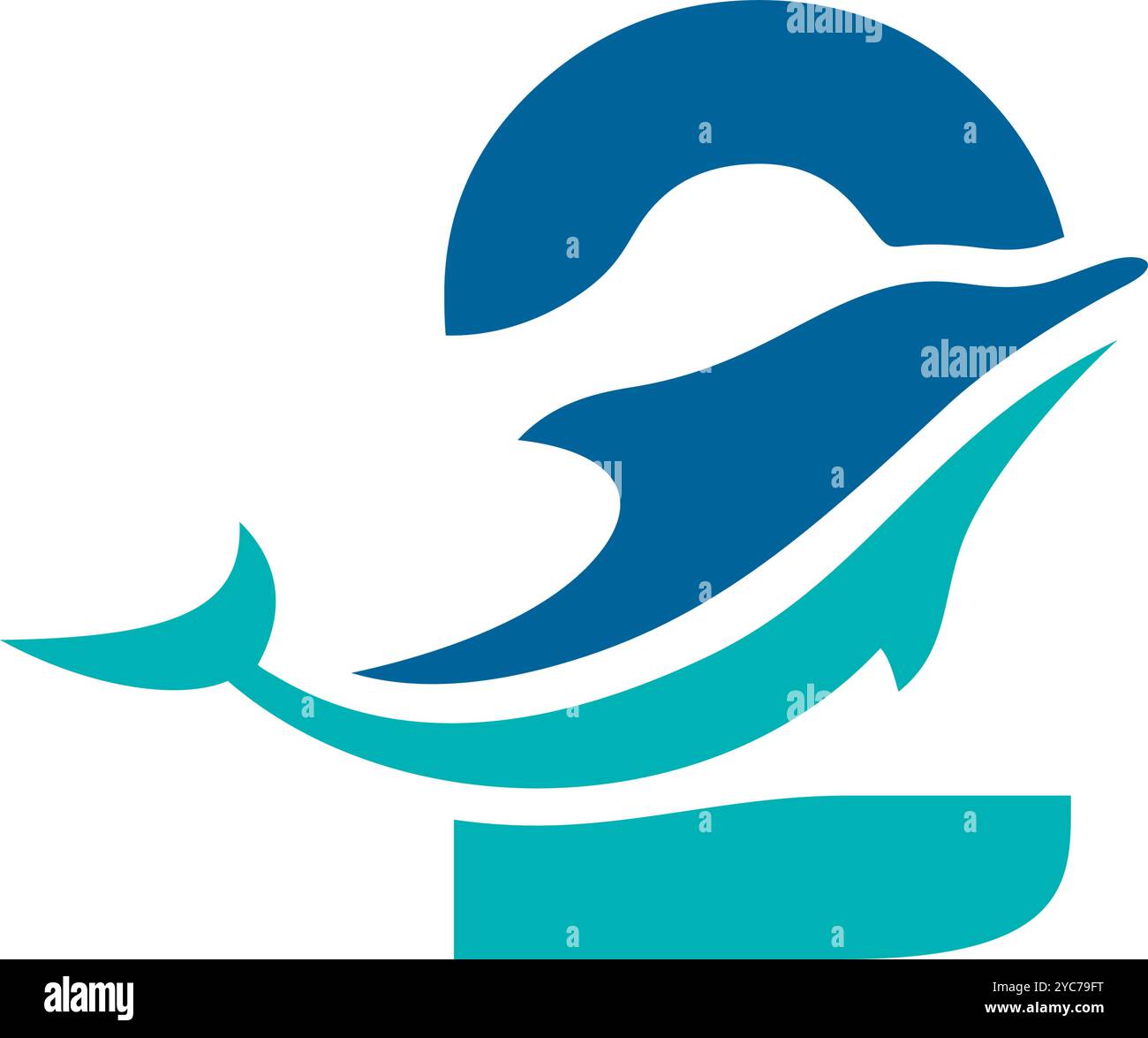 a logo combination of dolphins with letters, initials, numbers or ...