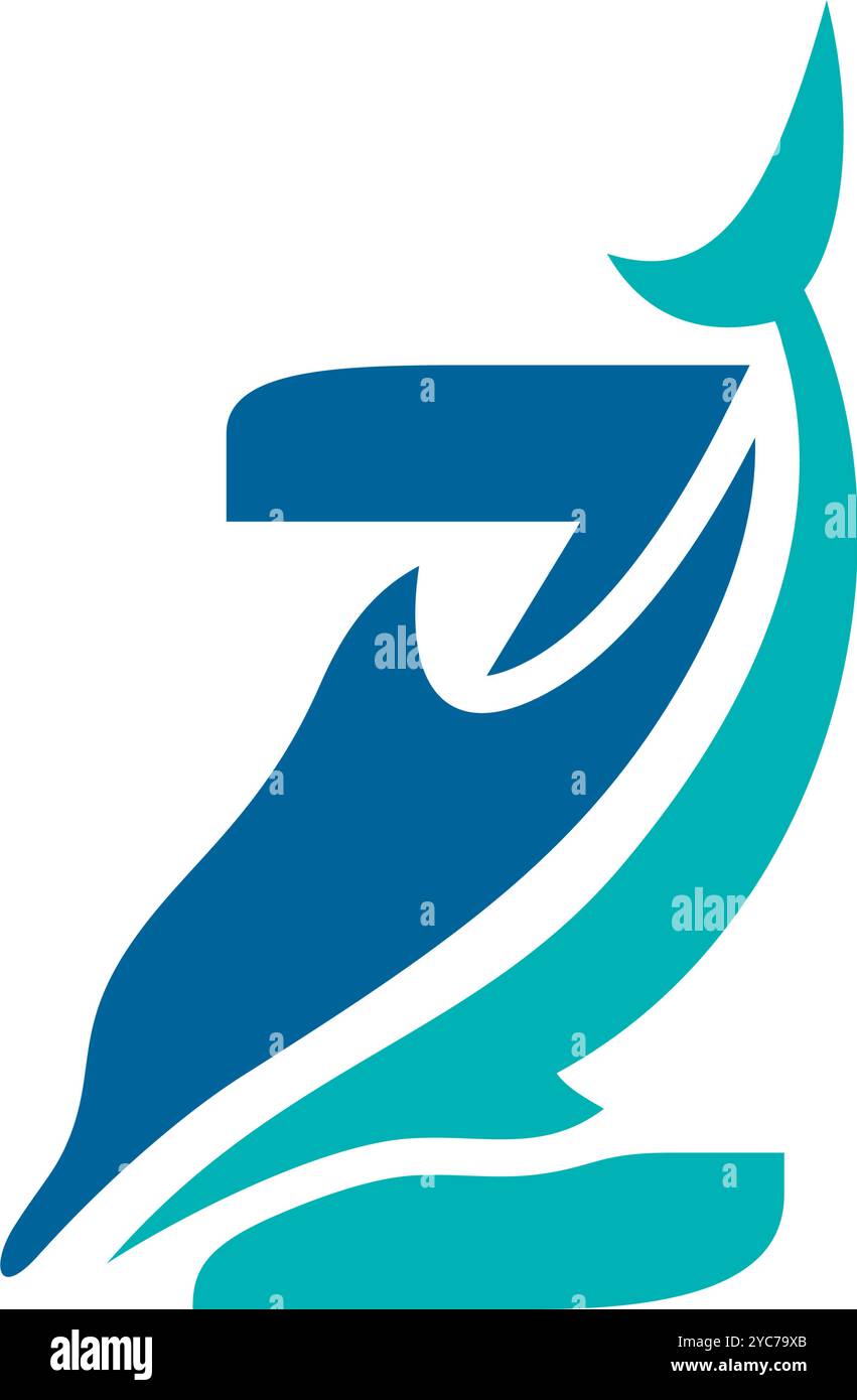 a logo combination of dolphins with letters, initials, numbers or ...