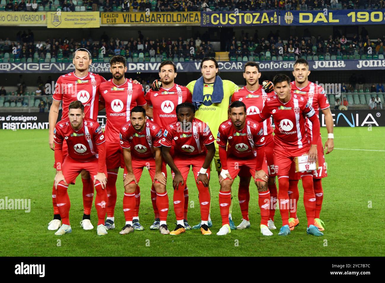 AC Monza's team during eighth Serie A soccer match between Verona and ...