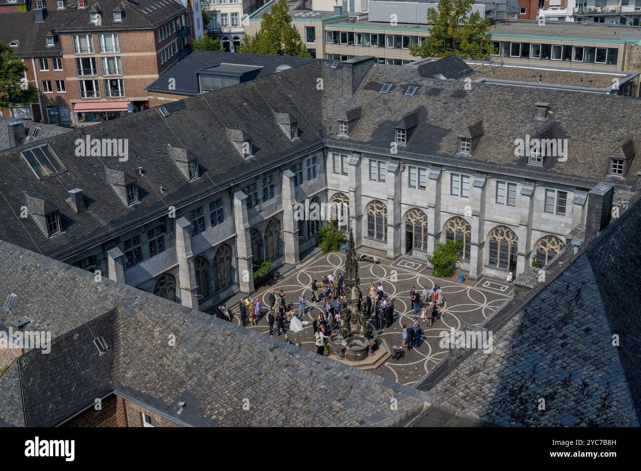View from the roof of the Aachen Cathedral (UNESCO’s World Heritage Site), which is the final ...