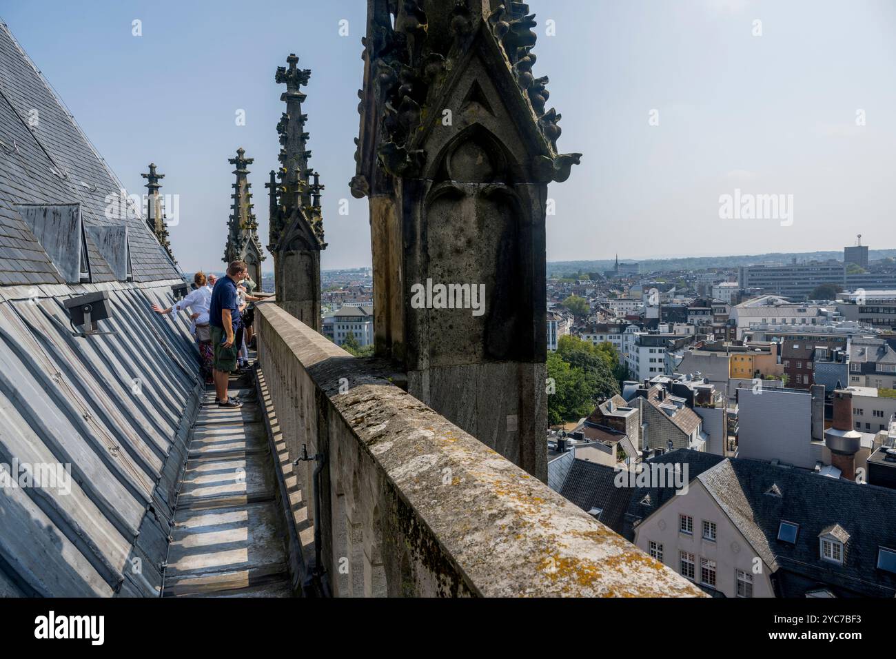 The roof of the Aachen Cathedral (UNESCO’s World Heritage Site), which is the final resting ...
