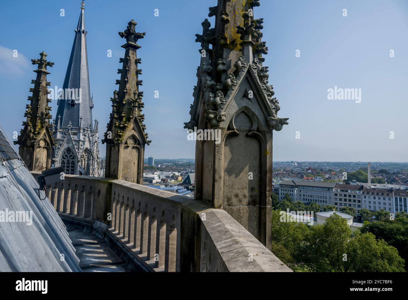 The roof of the Aachen Cathedral (UNESCO’s World Heritage Site), which is the final resting ...
