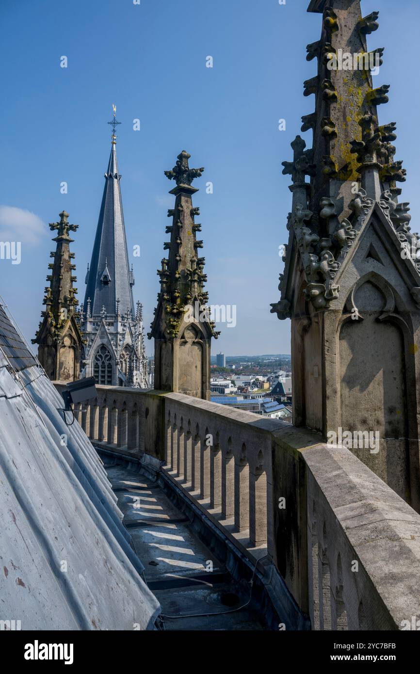 The roof of the Aachen Cathedral (UNESCO’s World Heritage Site), which is the final resting ...