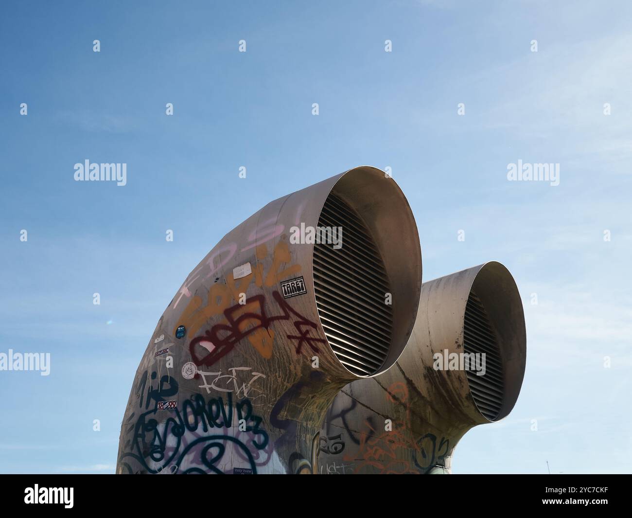 Breathe Breather in the Olympic Harbour becomes graffiti base Stock ...