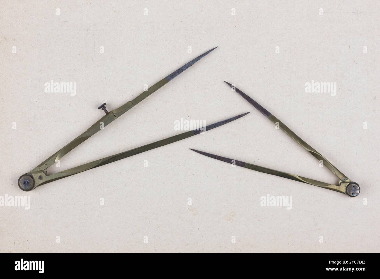 vintage bronze dividers calipers nautical navigation chart tool on ...