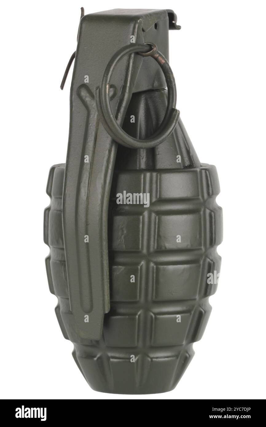 Fragmentation hand grenade isolated on white background Stock Photo - Alamy