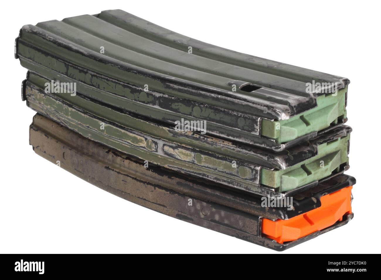 Standard issue 30-round M16 magazines isolated on white background ...