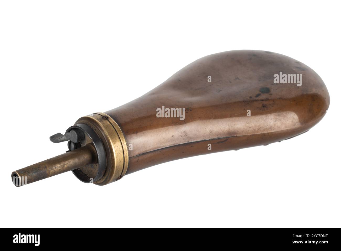 Old gunpowder flask isolated on white background Stock Photo - Alamy