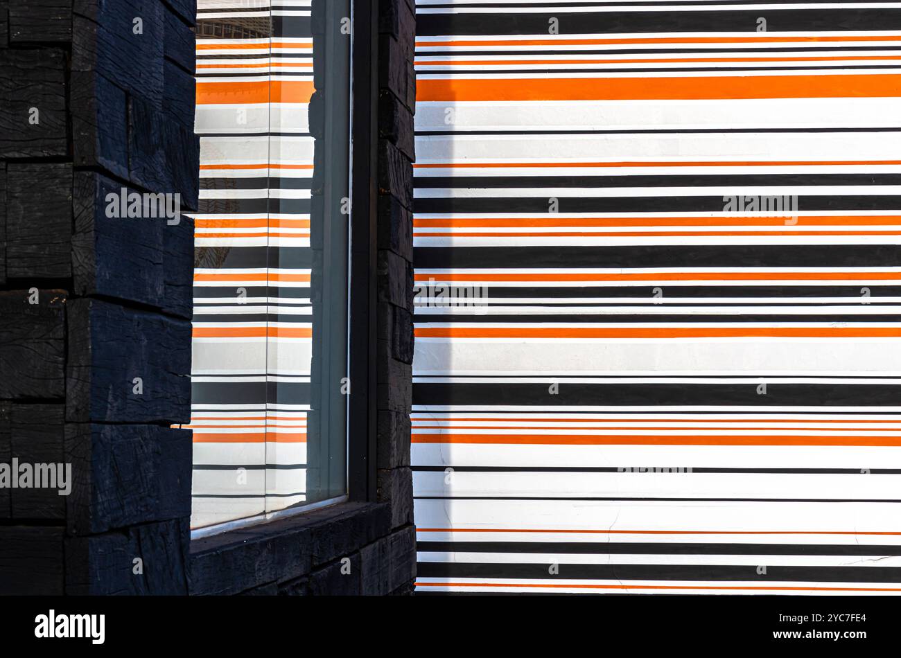 wall with orange, white, black lines and textures. Texture. painted ...