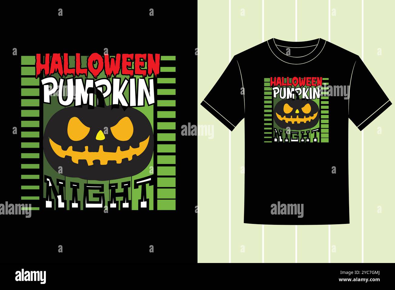 Halloween T-shirt Designs With Pumpkins, Monsters, Ghosts And Spooky ...