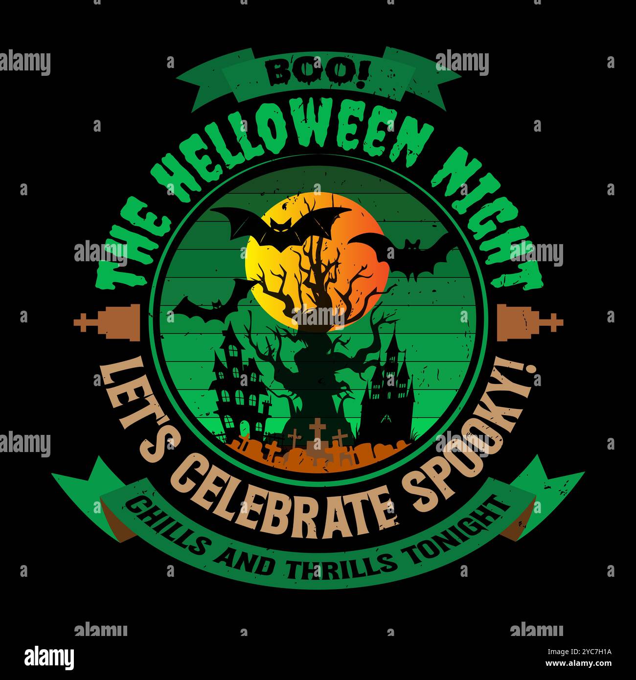 Halloween T-shirt Designs With Pumpkins, Monsters, Ghosts And Spooky ...