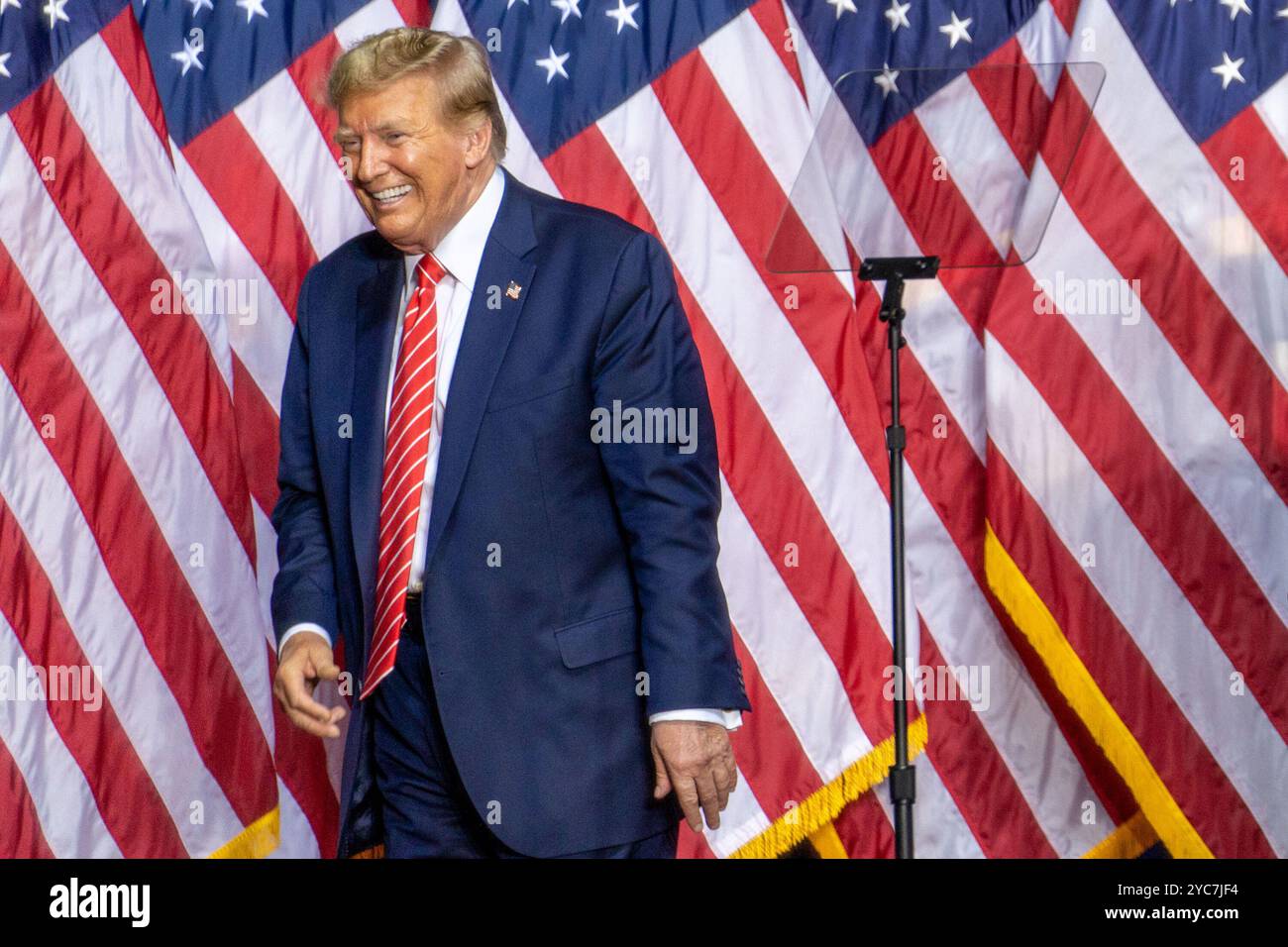 Donald Trump, 2024 presidential candidate, at a campaign rally in Rome ...