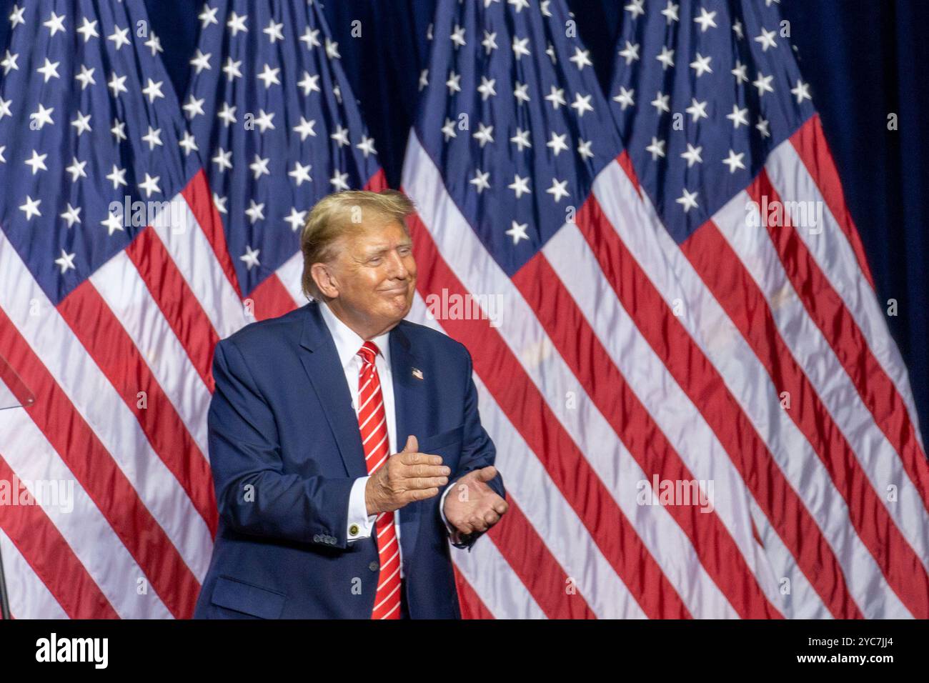 Donald Trump, 2024 presidential candidate, at a campaign rally in Rome ...