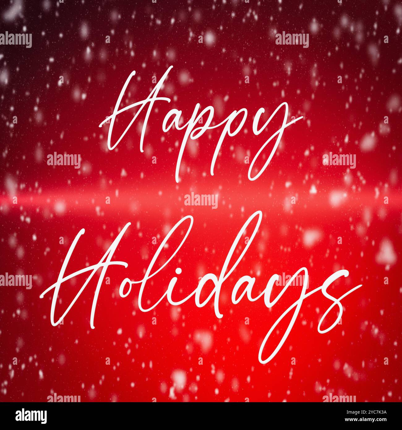 Red and white happy holidays design background with snow Stock Photo ...