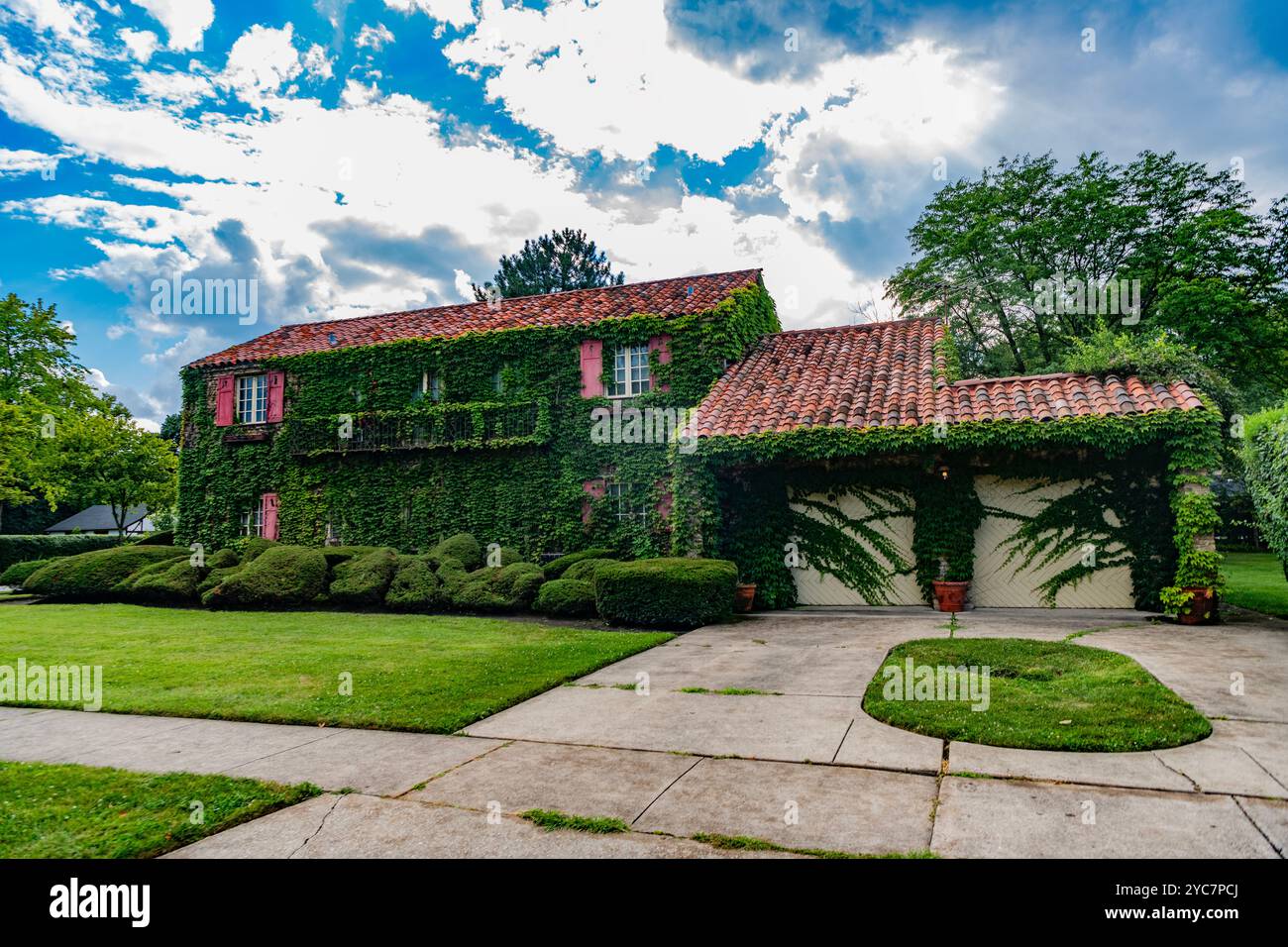 Private family house. Neighborhood architecture. Property in ...