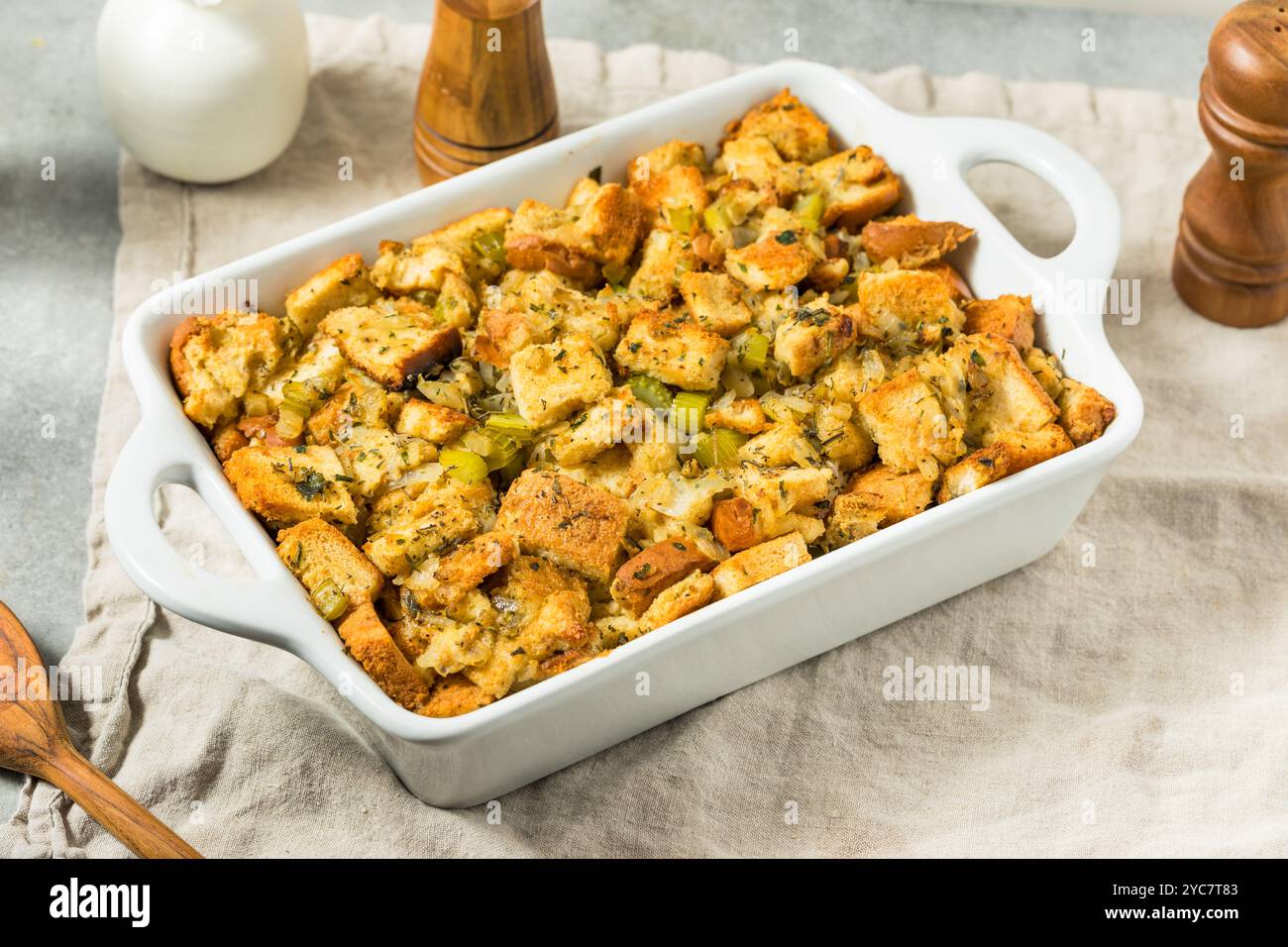 Homemade Thanksgiving Turkey Stuffing Dressing with Celery Onions and ...