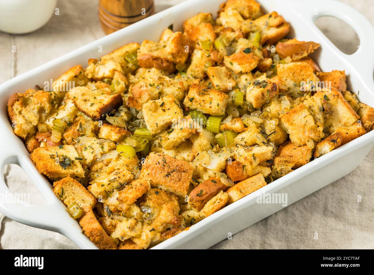 Homemade Thanksgiving Turkey Stuffing Dressing with Celery Onions and ...