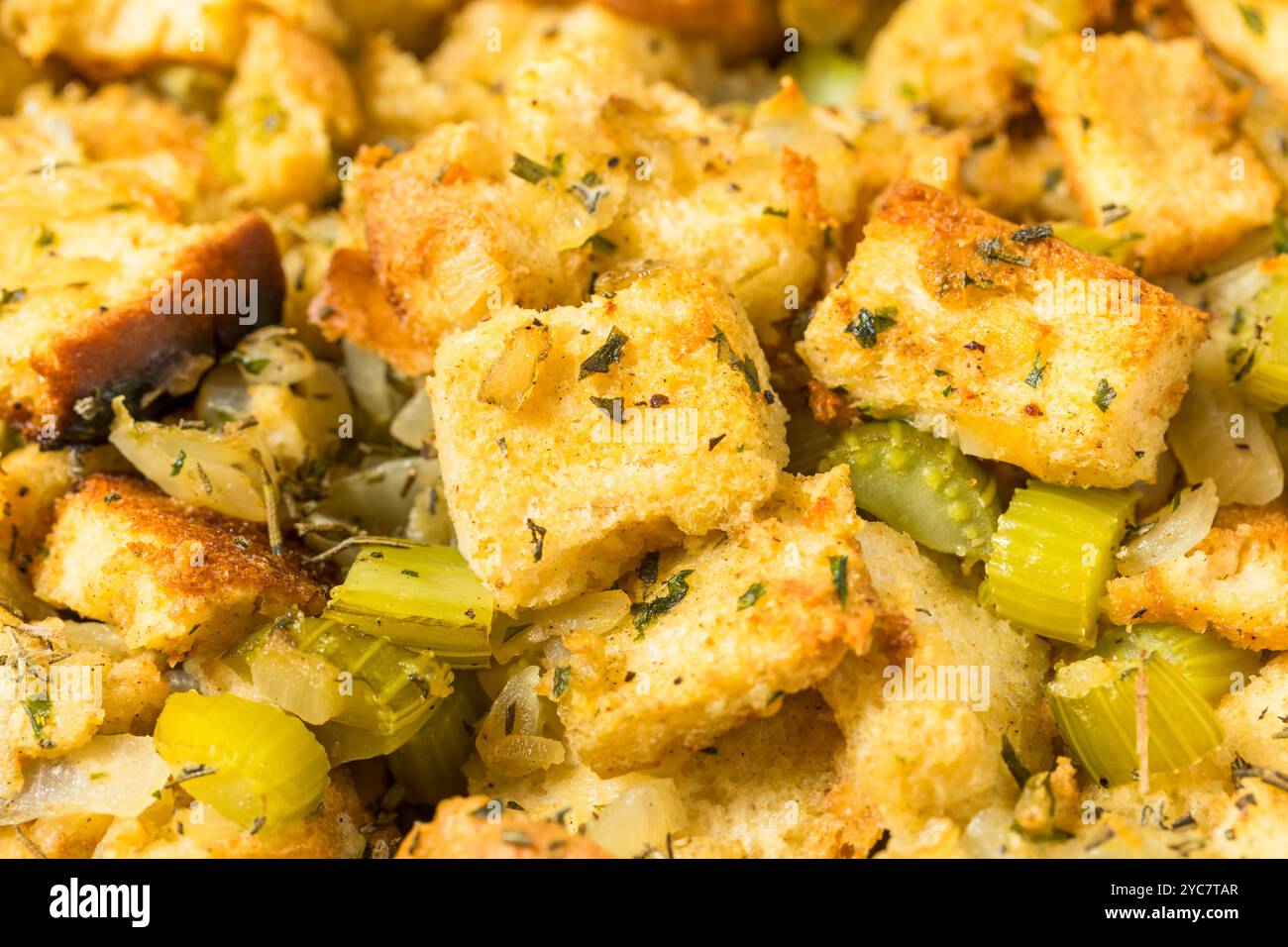 Homemade Thanksgiving Turkey Stuffing Dressing with Celery Onions and ...