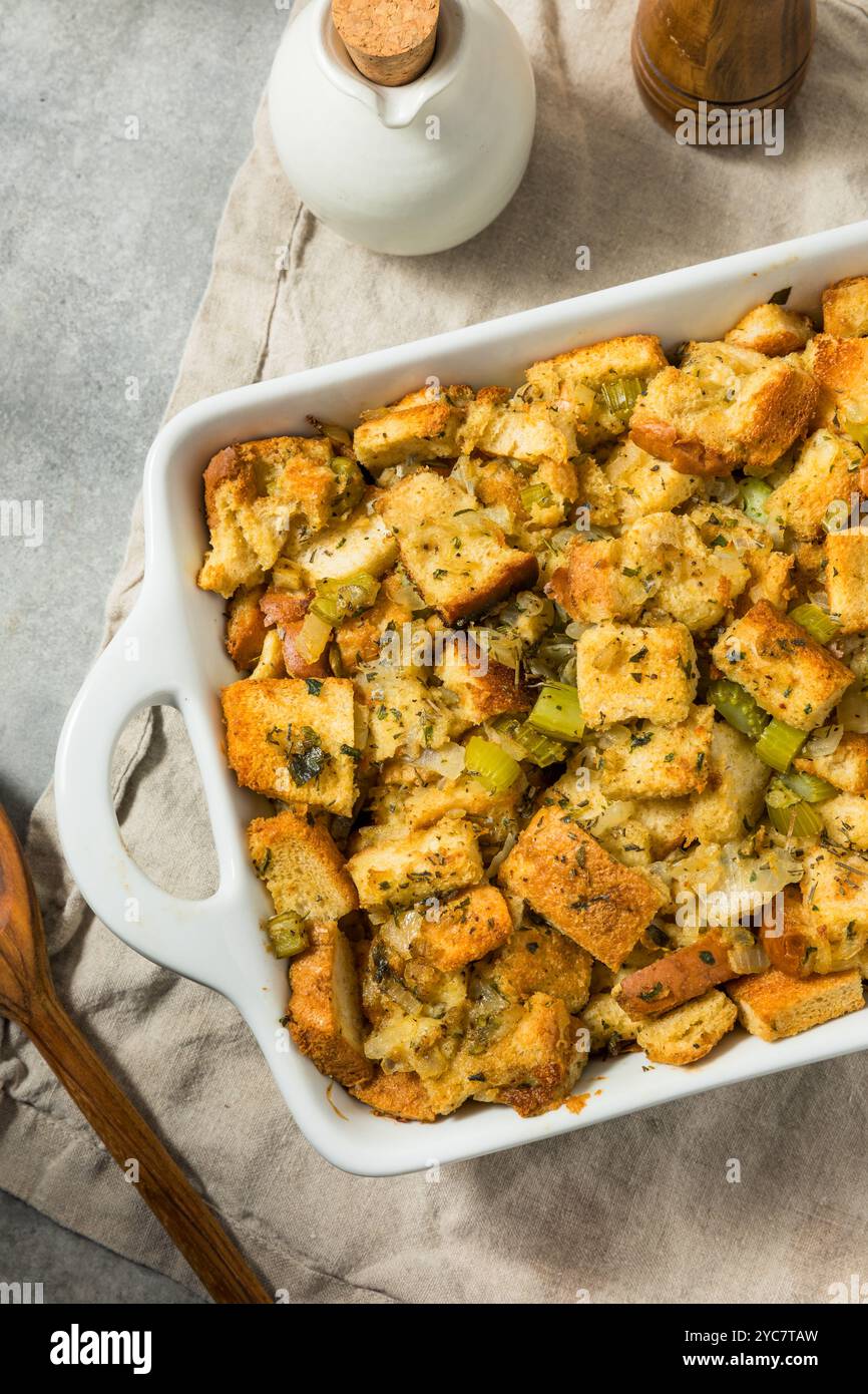 Homemade Thanksgiving Turkey Stuffing Dressing with Celery Onions and ...