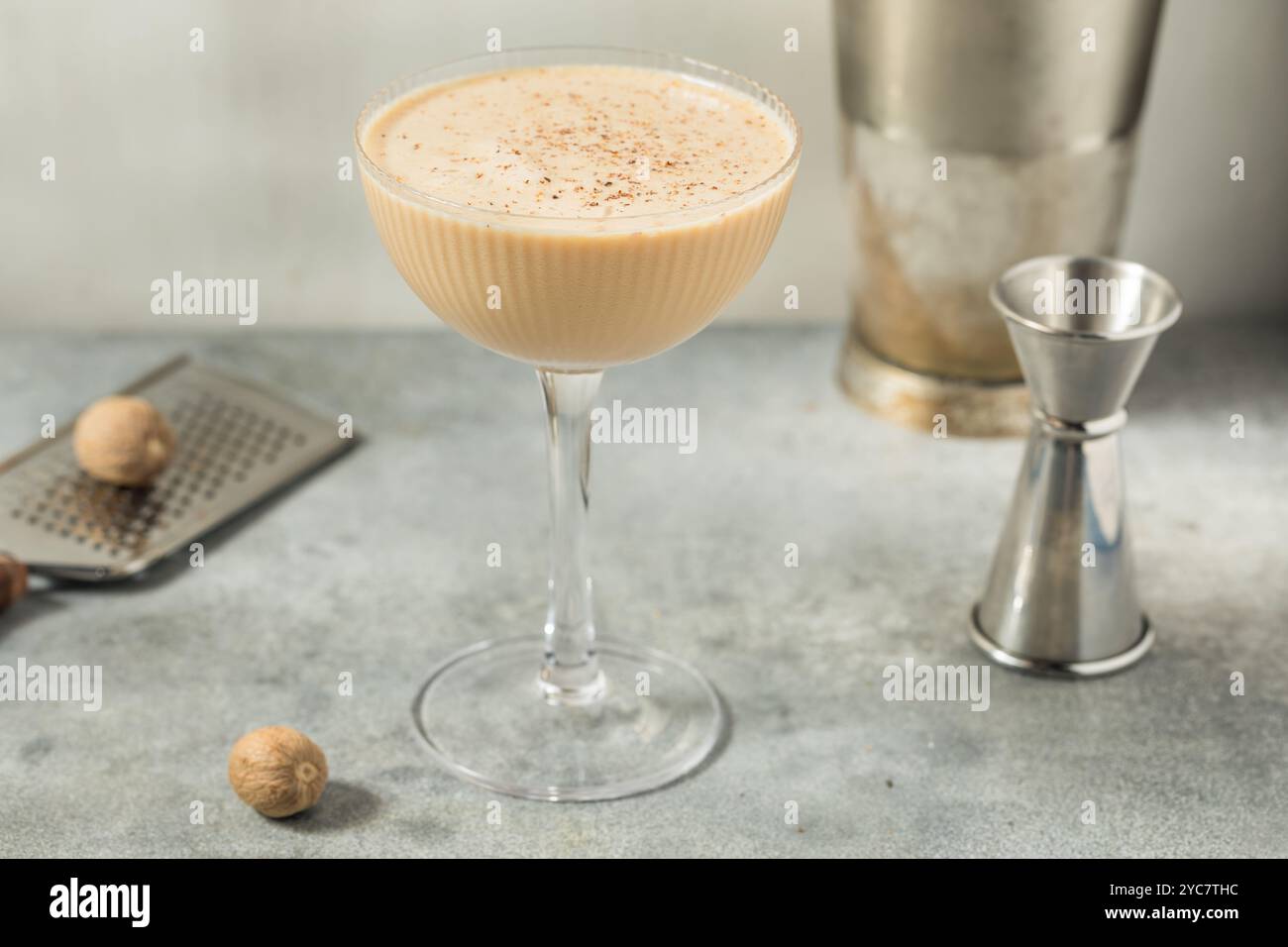 Refreshing Cold Boozy Brandy Alexander Cocktail with Nutmeg and Cream ...