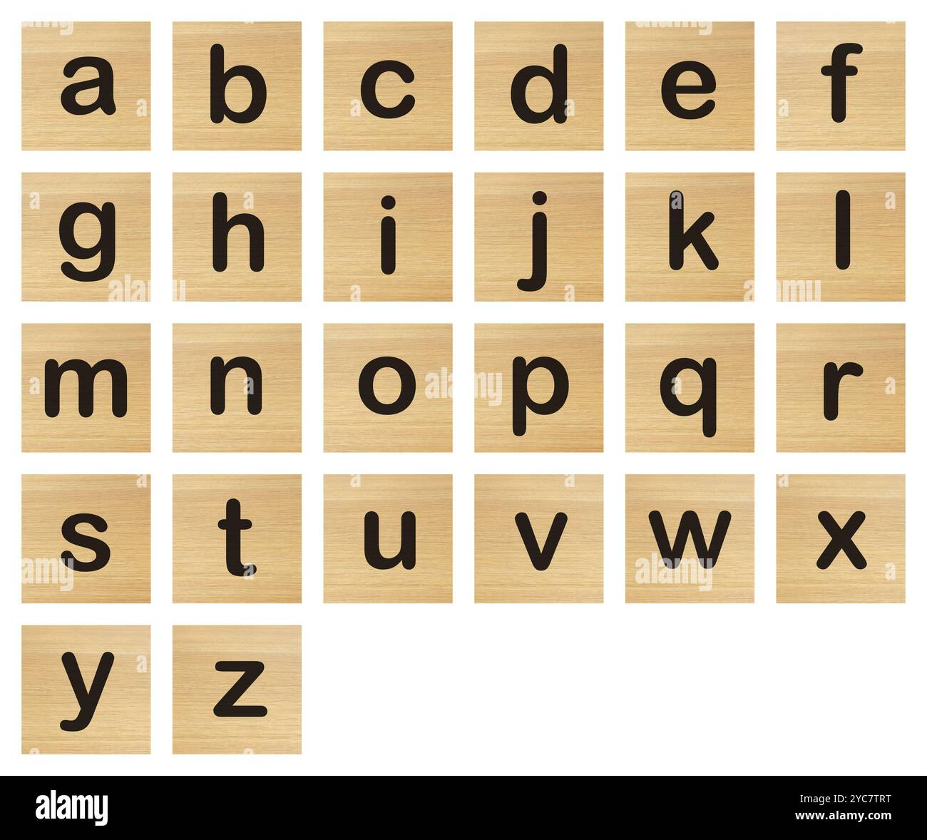 Lower case alphabet wood blocks on white with clipping path Stock Photo ...