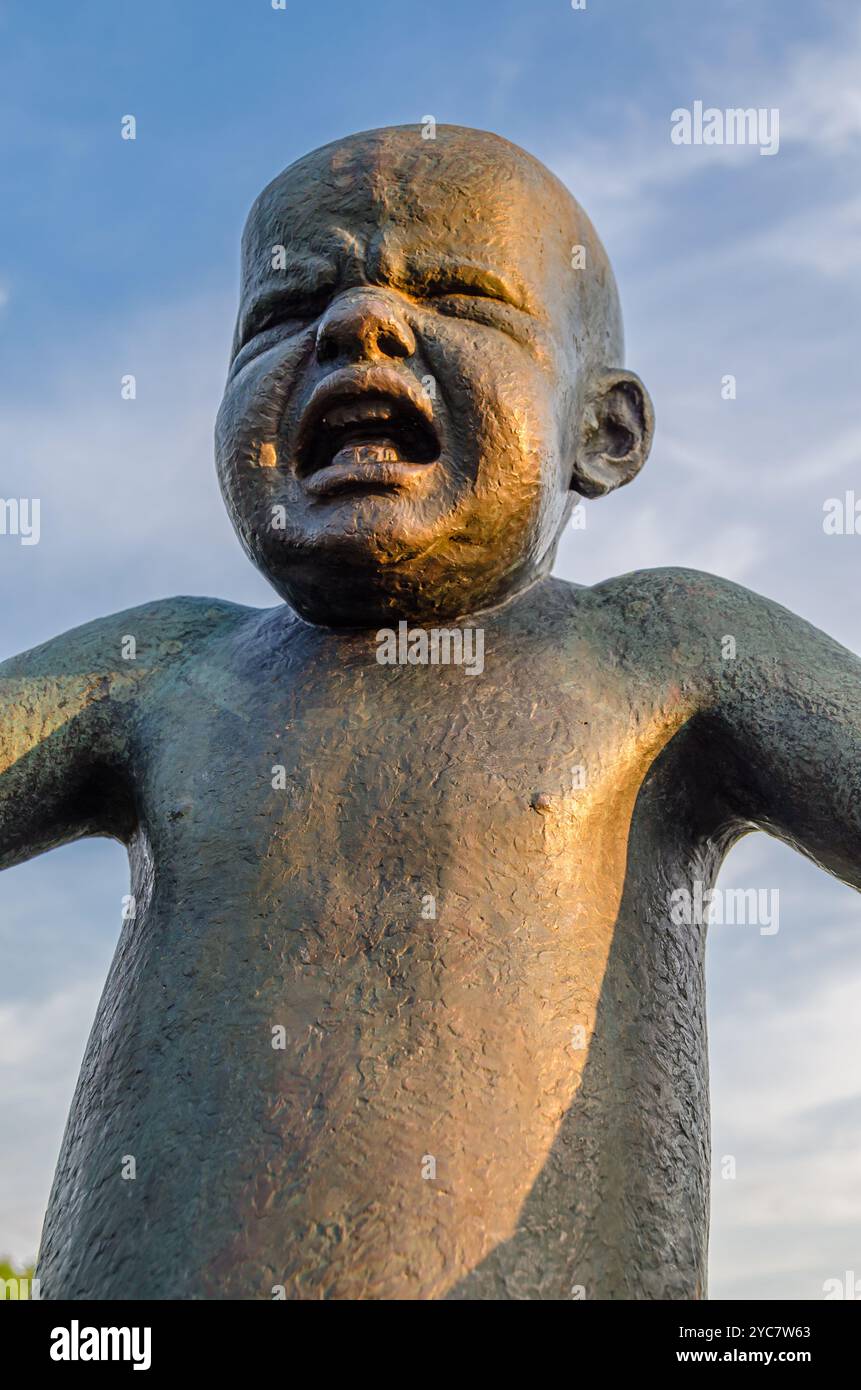 OSLO, NORWAY - JULY 11, 2014: "The Angry Boy" statue in the Vigeland ...
