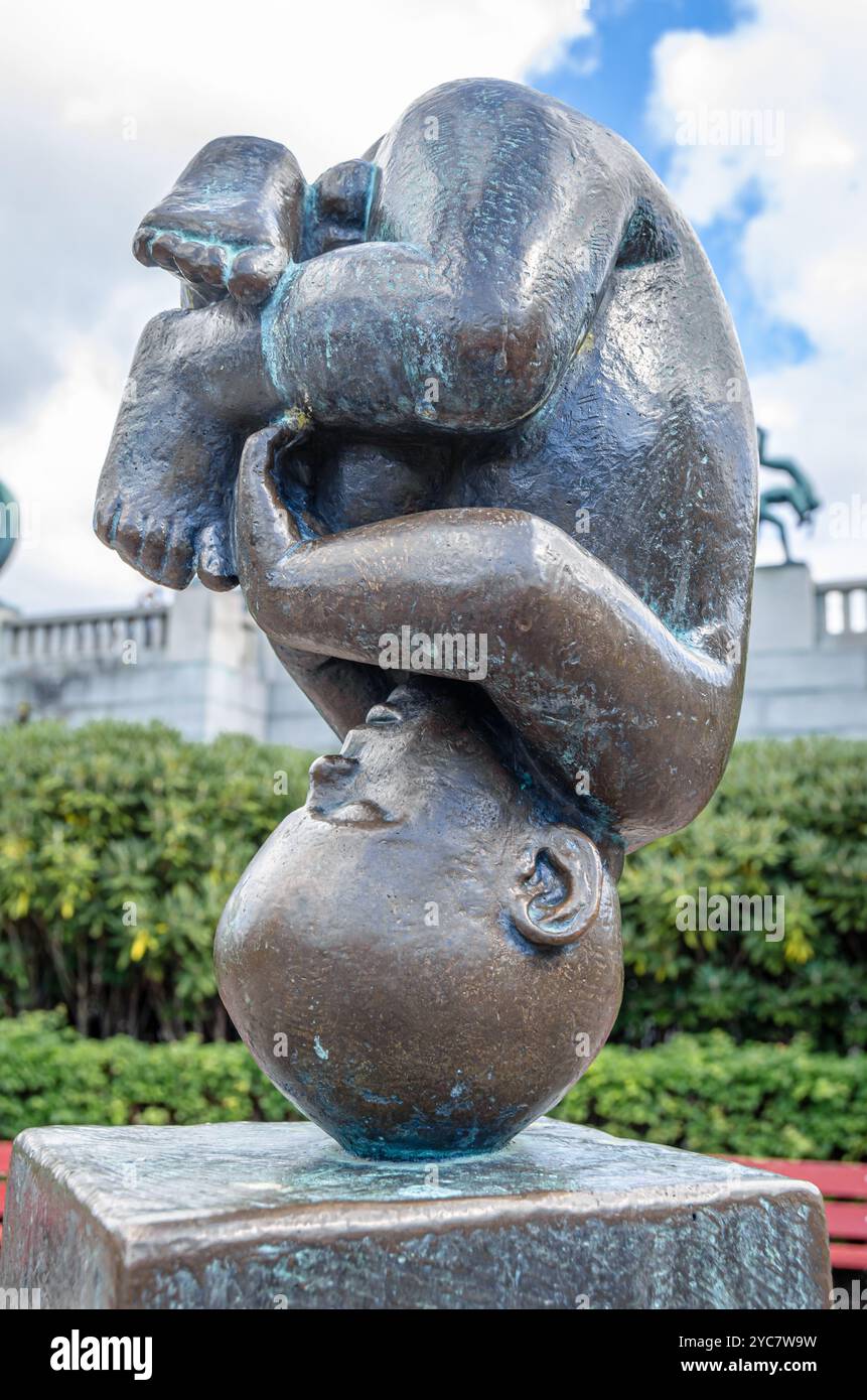 OSLO, NORWAY - JULY 18, 2014: Statues representing babies in the ...