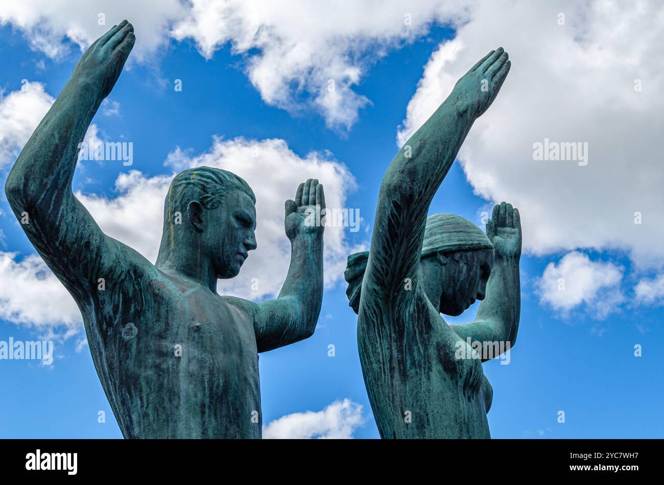 OSLO, NORWAY - JULY 18, 2014: Vigeland installation of sculptures ...