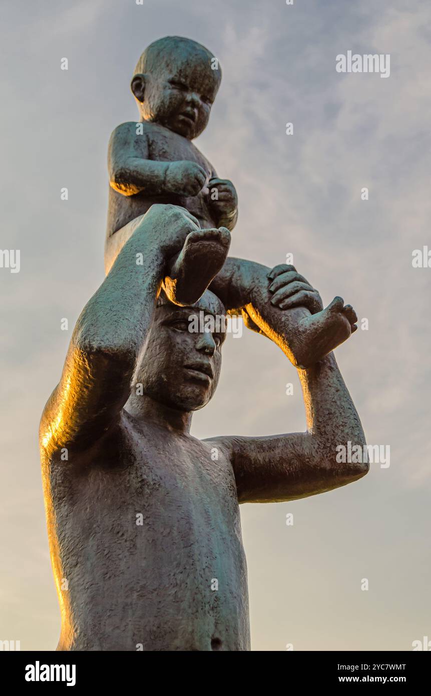 OSLO, NORWAY - JULY 11, 2014: Vigeland installation of sculptures ...