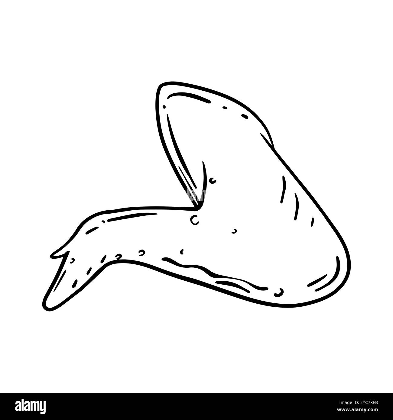 Fried chicken wings illustration. Street fast food drawing in line art ...